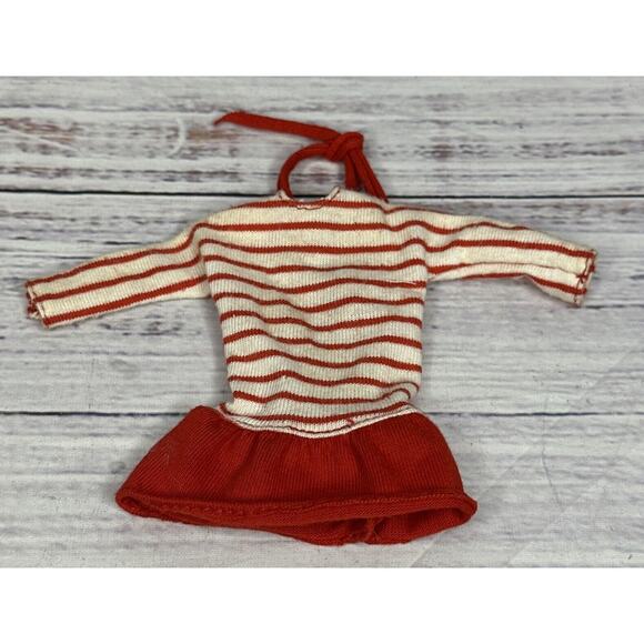 Mattel | Toys | Mattel Skipper Red White Striped Dress | Poshmark